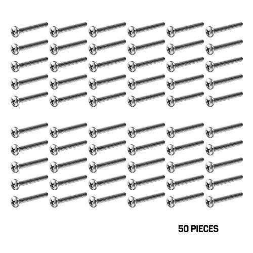 Fifty Pieces 316 Marine Grade Stainless Steel #8-32 x 1 1/2" Pan Head Machine Screws, Bolt, Phillips Drive, Stainless Steel (50)