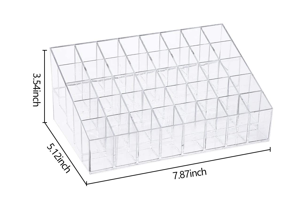 HBlife Lipstick Holder, 40 Spaces Clear Acrylic Lipstick Organizer Display Stand Cosmetic Makeup Organizer for Lipstick, Brushes, Bottles, and More