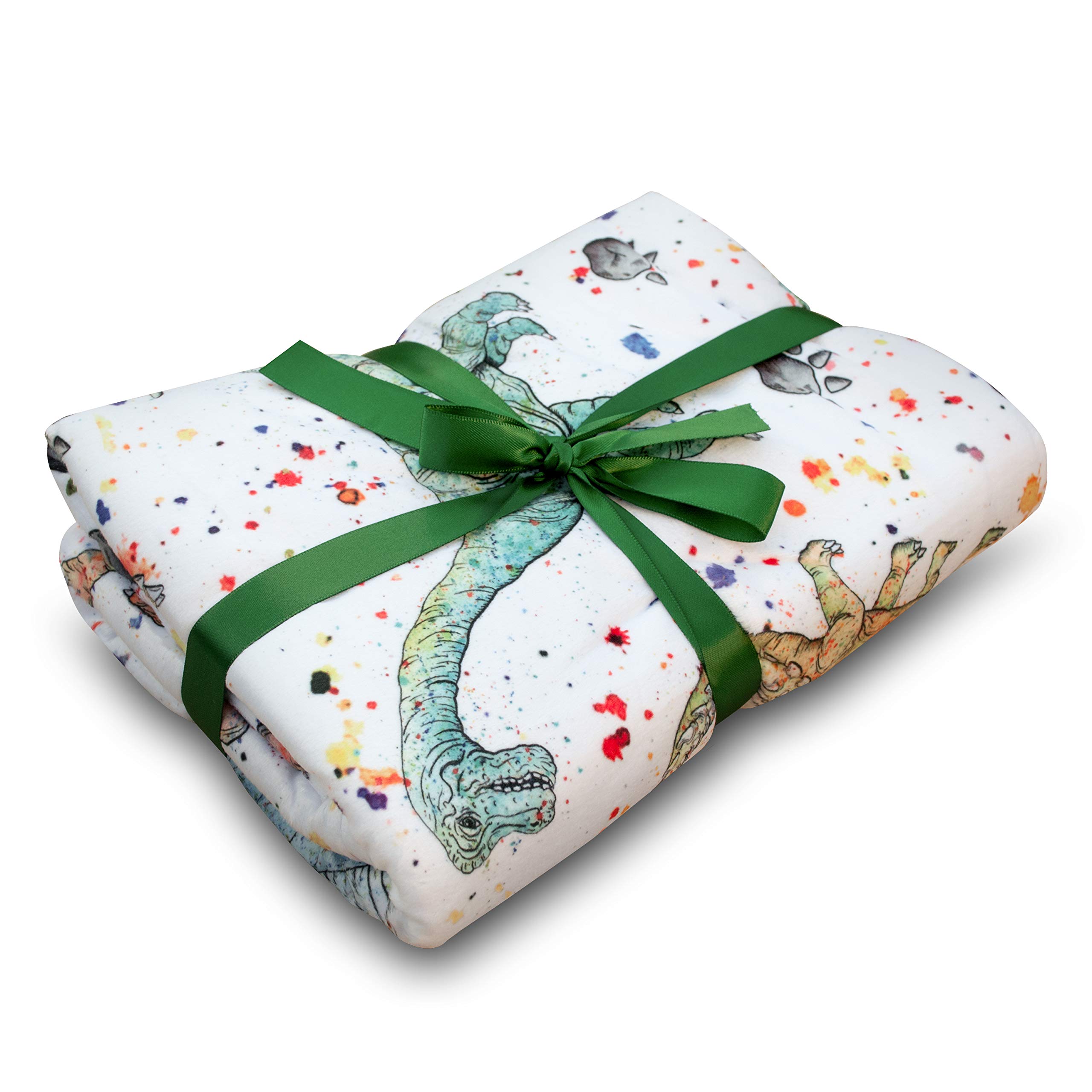 Jaxson's World Watercolor Dinosaur Theme Minky Blanket | Unique Baby Gift