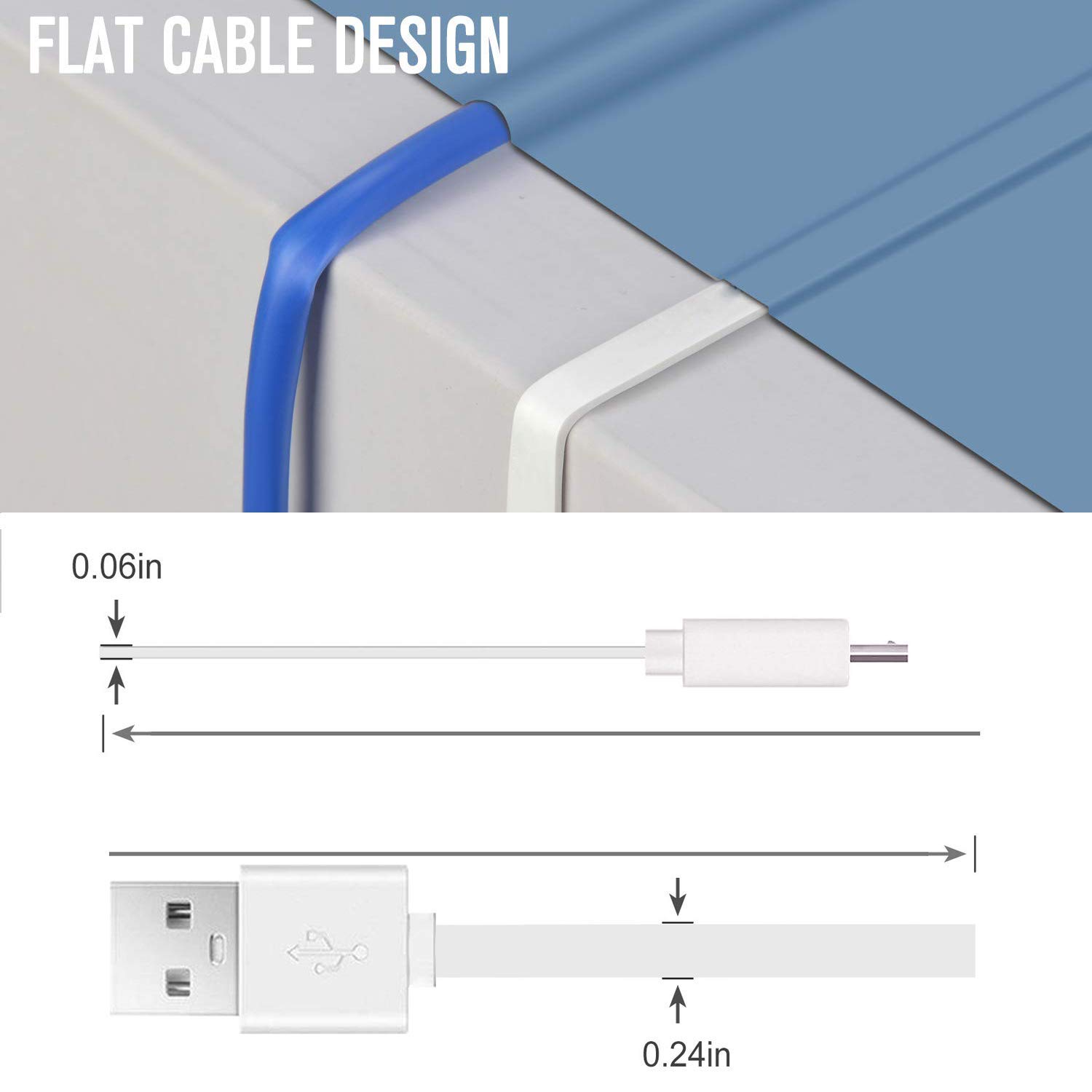MOYEEL 40FT Flat Power Extension Cable Compatible with Wyze Cam/Wyze Cam Pan,Yi Camera,NestCam Indoor,Blink XT Camera,Charging Cord for Home Security Camera