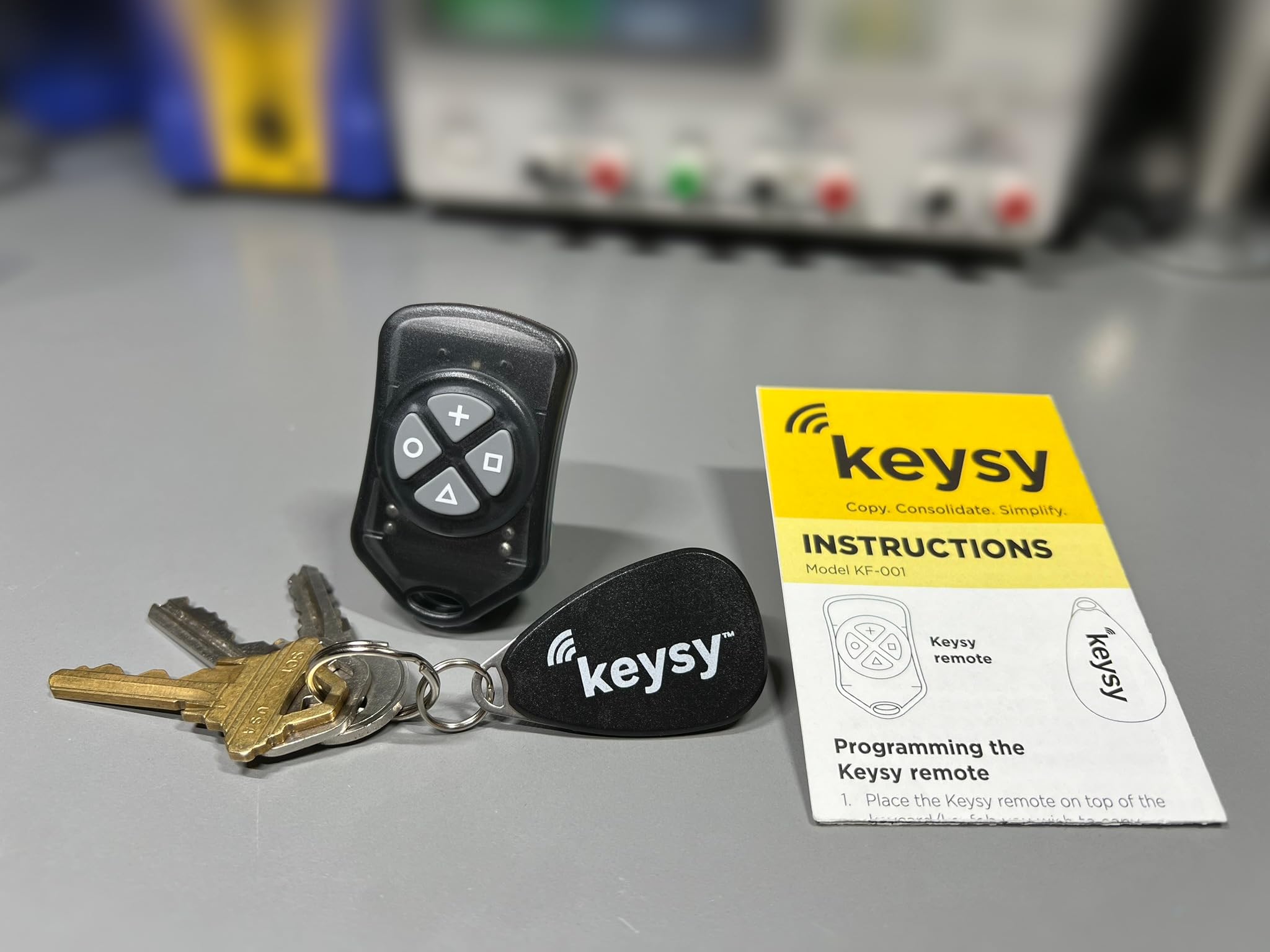 Keysy RFID Duplicator - Copy Key Fobs and Key Cards (HID, AWID, Indala, Keri, ioProx, Rosslare, XceedID, Paradox, CDVI + More) Reader Writer Copier Cloner 125kHz Including (1 Key Fob)