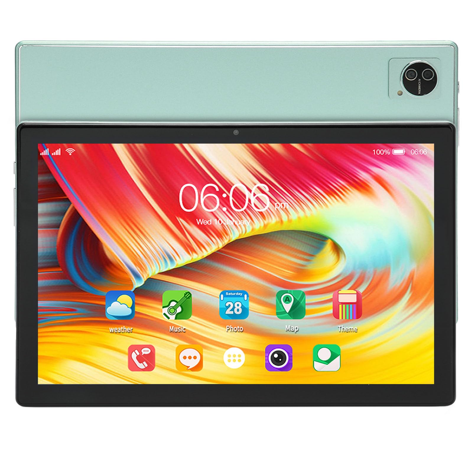 Airshi Business Tablet, 10.1 Inch FHD Gaming Tablet US Plug 100‑240V 8GB RAM 256GB ROM Dual Camera for School (#1)