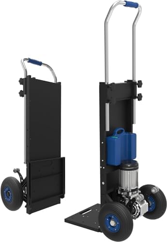 XSTO Heavy Duty Stair Climbing Hand Trucks 550lbs Capacity, Electric Dolly with Back Board Powered Stair Climbing Cart 480W Carbon Steel Frame, Adjustable Handle Stair Climber Trolley(ZW4250)