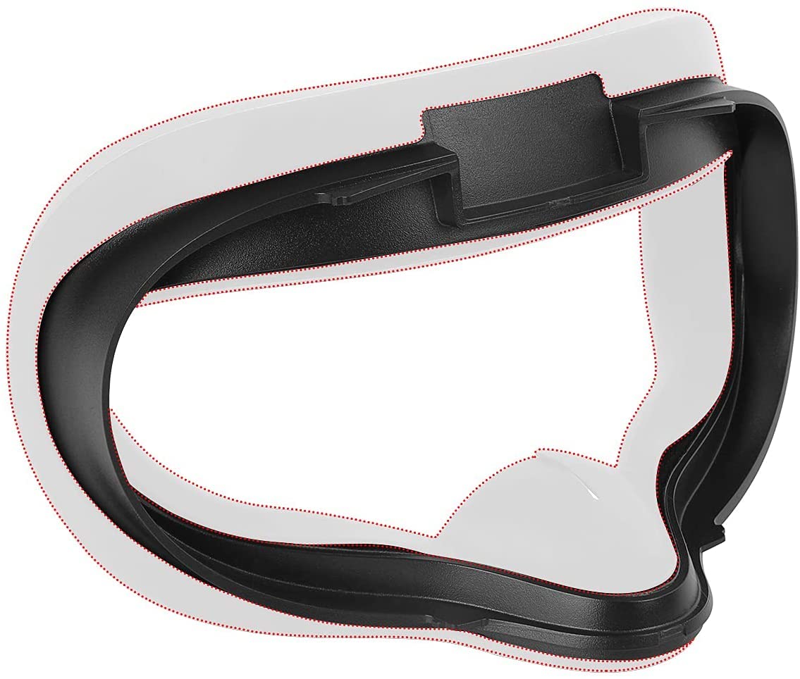 Accessories for Oculus Quest 2 VR Face Cover, 2 pcs, Premium Silicone, Sweatproof Washable Ergonomic Skin-Friendly Hygiene Enhanced Gaming, Facial Cushion for Meta Quest 2 VR Headset, White + Black