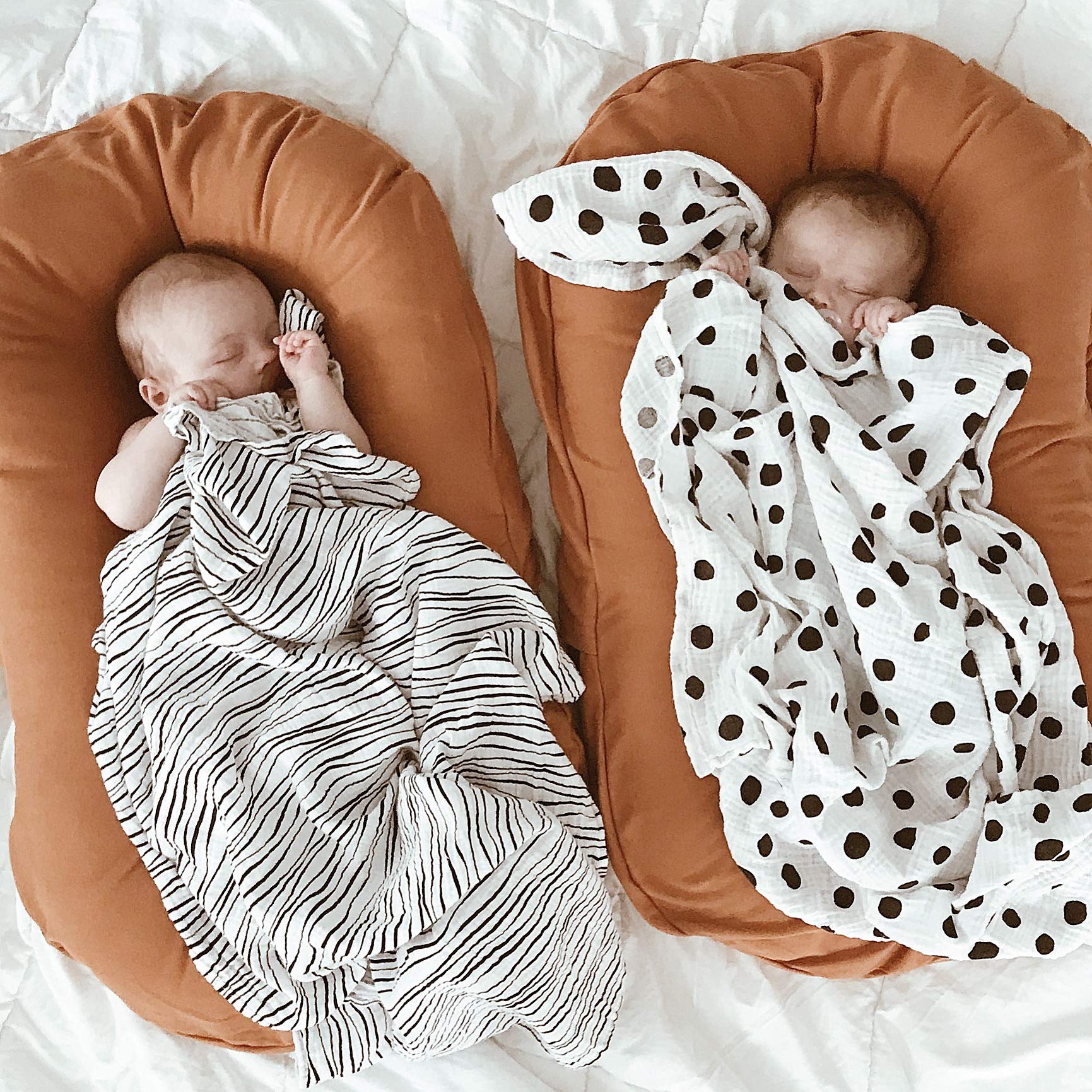 Ely's & Co. Muslin Swaddle Blanket 100% Soft Muslin Cotton 3 Pack 47"x 47" (Black & White)