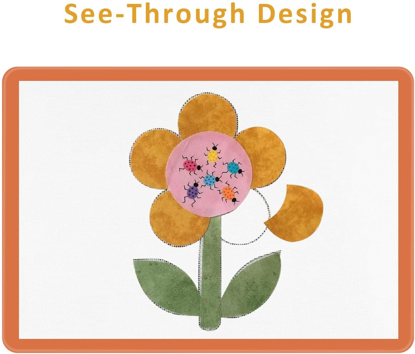 Applique Fusing Mat,14" x 18"Applique Pressing Sheet with See-Through Design for Arts Crafts Creation,Silicone Mat for Applique,Including Bonus Teflon Coated Pressing Sheet and Silicone Iron Rest Pad