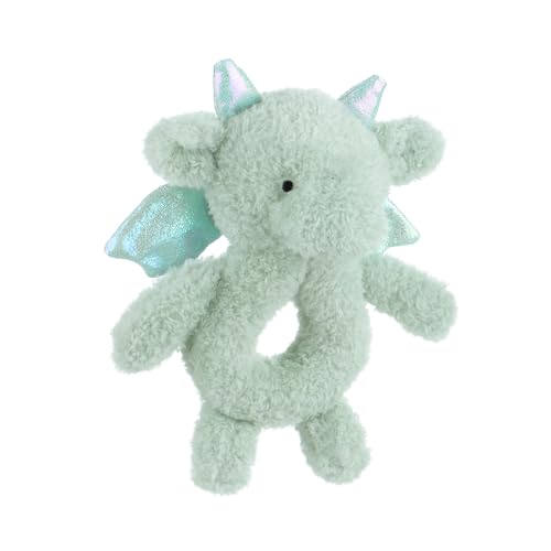 Apricot Lamb Baby Dragon Dinosaur Soft Rattle Toy, Plush Stuffed Animal for Newborn Soft Hand Grip Shaker Over 0 Months (Dragon, 6 Inches)