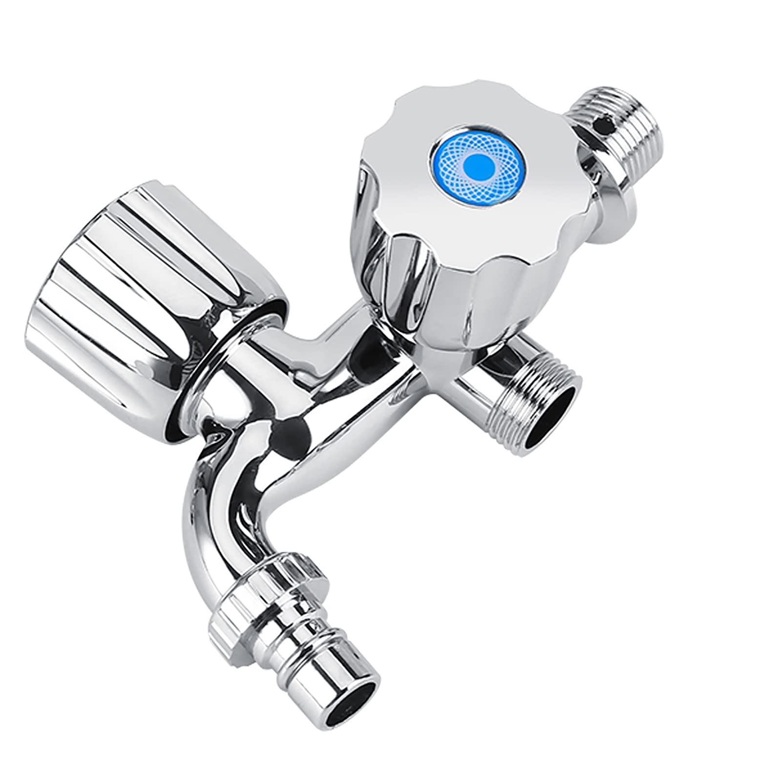 BORDSTRACT Water Tap, Double Cold Water Spouts ABS Plastic Water Tap Bathtub Kitchen Sink Faucet G1/2(Shutter Handle G 1/2)
