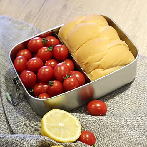Arora Stainless Steel Bento Lunch Box - 1500ml w/Divider, 2 Compartments, Eco & Recyclable Food Container, Leakproof & Dishwasher Safe, BPA Free, On-the-Go Eating Design for Adults & Teens