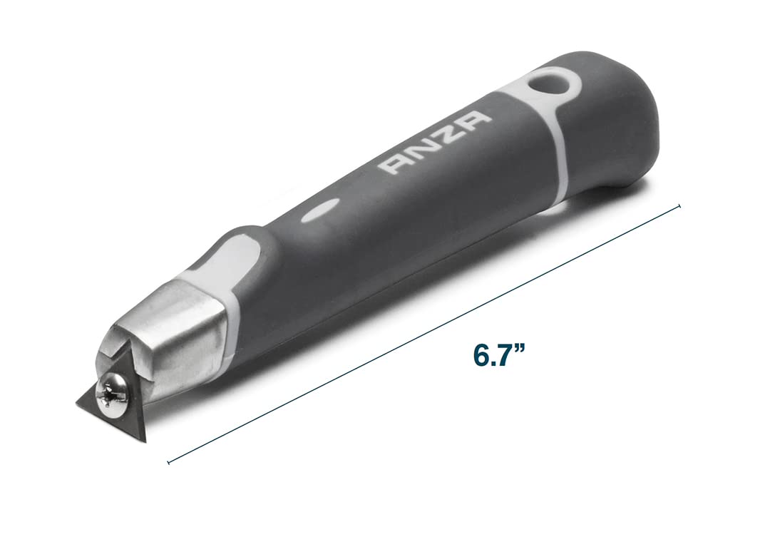 Anza ® | Scraper with razor sharp blades and convenient holster | Comfortable, ergonomic & versatile tool to scrape paint and clean intracate surfaces | 4 different shapes of blades included