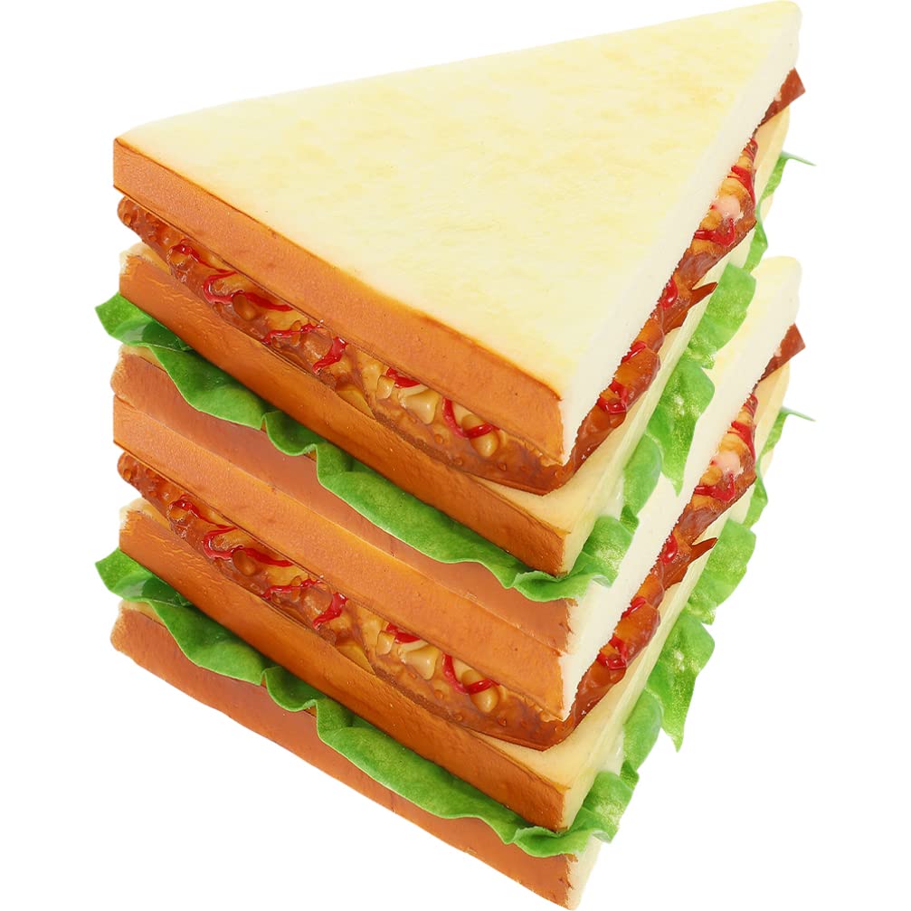 ABOOFAN 2pcs Artificial Sandwich Simulated Vegetable Sandwich Faux Sandwich Fake Food Model Kitchen Photo Prop for Easter Home Party Decoration
