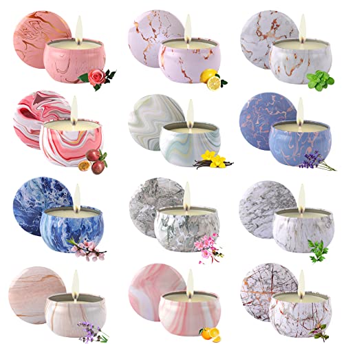 CLCYICEN Scented Candles Gifts for Women, 12 Pack for Home Scented, 2.5 Oz Candle Set with Strongly Fragrance Essential Oils for Bath, Stress Relief, Yoga Aromatherapy Candle