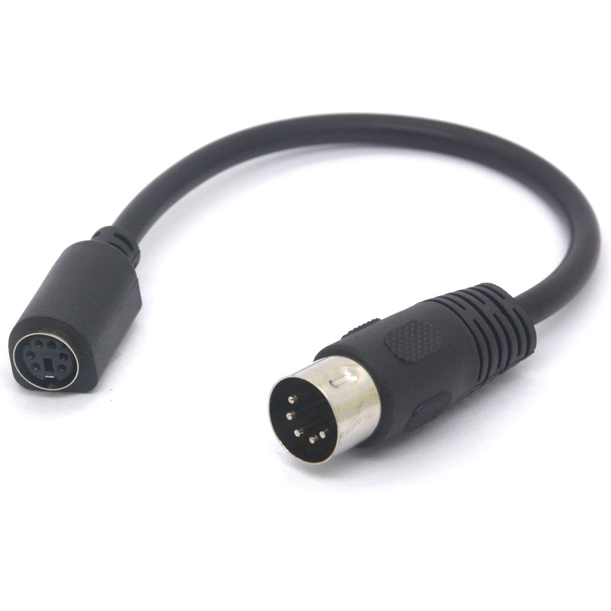 5 Pin DIN to PS/2 Cable Adapter, 5 Pin MIDI Male to 6 Pin Mini Din Female Adaptor for Mouser AT Keyboard