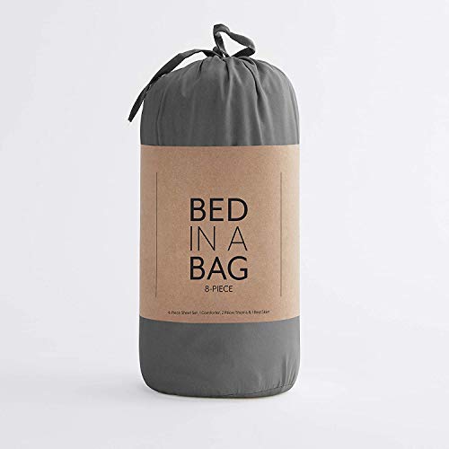 Linen Market Bed in A Bag, Gray, Twin XL, (SS-Multi-TWINXL-Gray)
