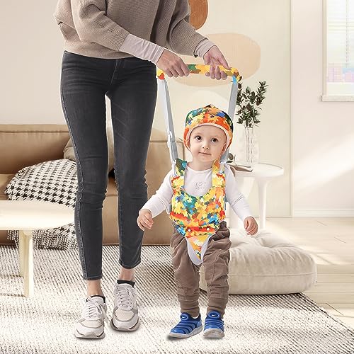 Baby Walking Harness + Baby Helmet- Adjustable Handheld Baby Walker Assistant, Belt Walker for Baby, 8-24 Months