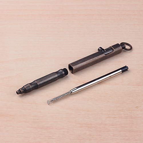 SMOOTHERPRO Solid Brass Bolt Action Pen Square Shape for Pocket Business EDC Signature Color Bronze(BR631)