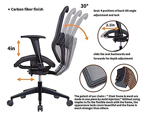 Mesh3 Home Office Mesh Chair Ergonomic Desk Chair with Back Support and Adjustable Armrests for Work from Home and Student Desk Chair with Wheels BIFMA Grey HY-104GR