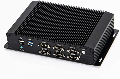 PARTAKER Industrial Computer, Fanless Mini PC, Win-11 or Linux Ubuntu, I3 6006U 6157U, I27, 2 x LAN, GPIO, 6 x COM RS232 422 485, 16G RAM, 256G SSD