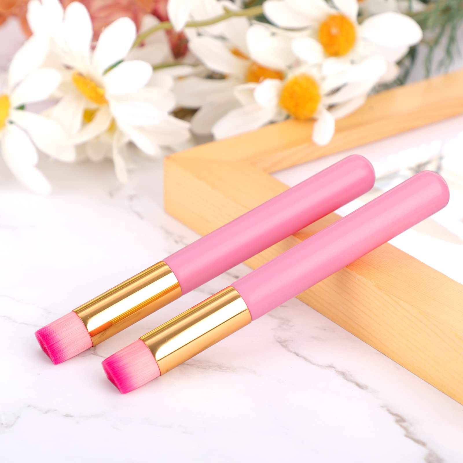 Dming 5 Pieces Lash Shampoo Brushes, Eyelash Extension Cleansing Brush Peel Off Blackhead Remover Tool Nose Pore Deep Cleaning Brush Cosmetic Lash Cleanser Brush Facial Cleansing Brushes (Pink)