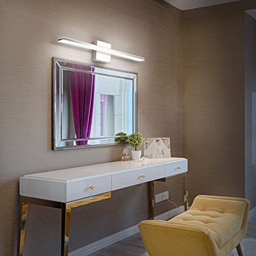 BRIVOLART LED Vanity Lights, 24 Inch 14W Cool White 6000K LED Bathroom Bedroom Vanity Light Fixtures Modern Chrome Bathroom Vanity Lights for Mirror