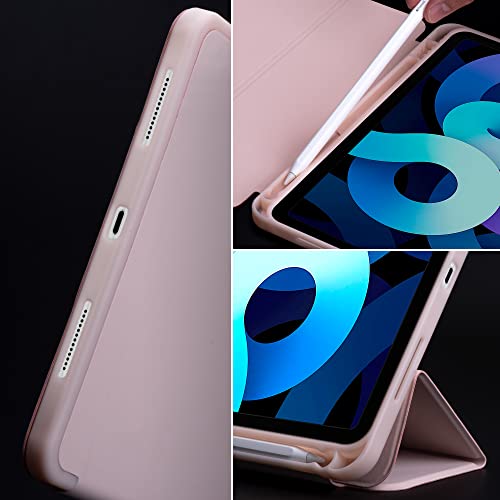 Migeec Case for iPad Air 5/4 generation 2022 2020 10.9 Standing Cover Auto Sleep/Wake Ultra Slim, Rosegold