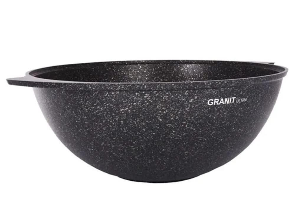 Aluminum Wok Kazan Cooking Pot Granit Ultra Non-Stick Kazan for Making Pilaf with Lid Camping Cookware Dutch Oven Kitchen Pot (6.3-qt. (6 L))