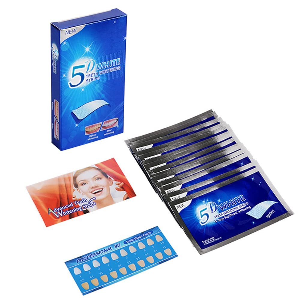5D Teeth Whitening Strips 28 Strips Effective Teeth Whitener Teeth Whitening Strips for Teeth Sensitive, Reduced Sensitivity White Strips for Teeth Whitening