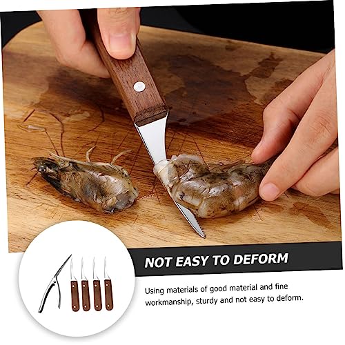 BESTonZON 1 Set Stainless Steel Shrimp Opener Lump Crab Meat Seafood Deveiner Alaskan King Crab Legs Tools for Oyster Crackers Fish Scale Remover Shrimp Line Cleaning Tools Nutcracker