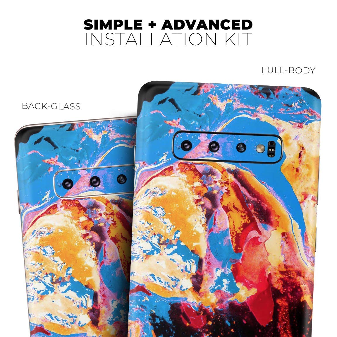 DesignSkinz Liquid Abstract Paint V31 Protective Vinyl Decal Wrap Skin Cover Compatible with The Samsung Galaxy S20 (Screen Trim & Back Glass Skin)