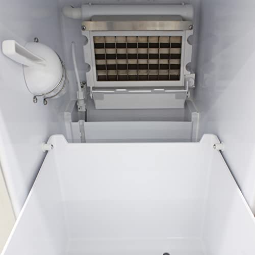 BRAMA Ice Maker Machine 50/lbs. Ice Daily Undercounter Built-in or Freestanding Stainless Steel Construction with Reversible Door and Auto Shut Off for Indoor or Outdoor Use, Metallic