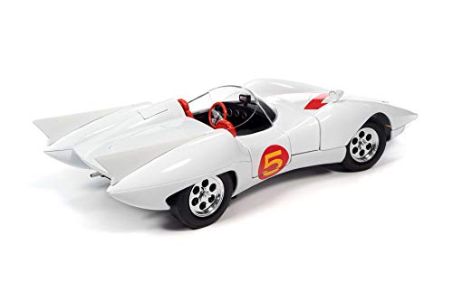 Auto World Speed Racer Mach 5 with Chim Chim and Speed Racer Figures. , Speed Racer AWSS124-1/18 Scale Diecast Model Toy Car