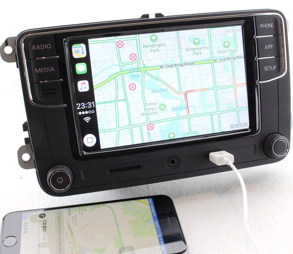 CarPlay 6.5in MIB RCD330 Touchscreen 187B 6RD035187 B Replacement for VW Jetta Golf MK5/MK6 CC Caddy Polo EOS Passat Scirocco Tiguan Touran Transporter