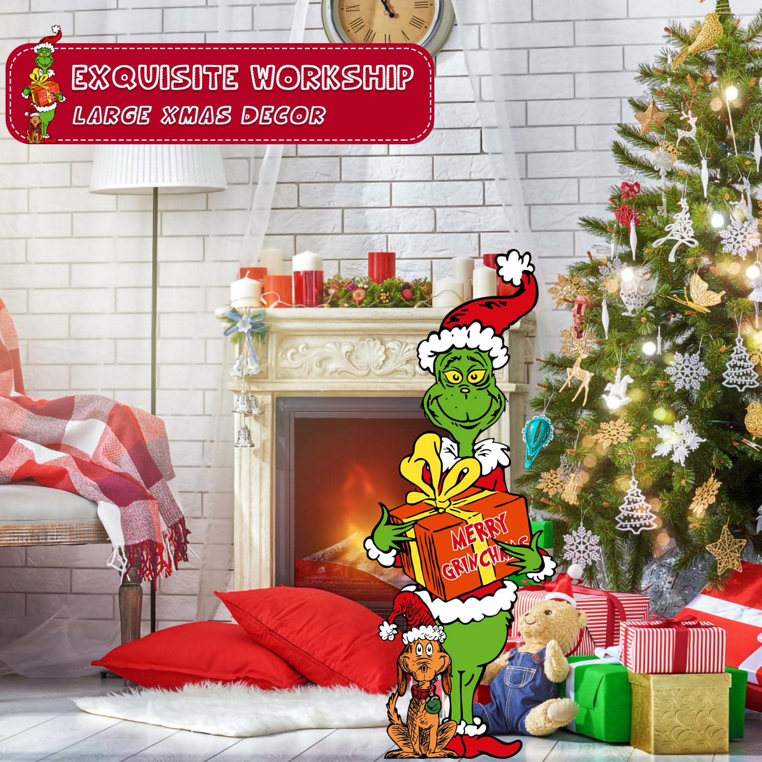 Large Funny Christmas Decorations, 39 * 15 Inches, Christmas Classic Cardboard Cutouts for Xmas Home Decor (Style 1)