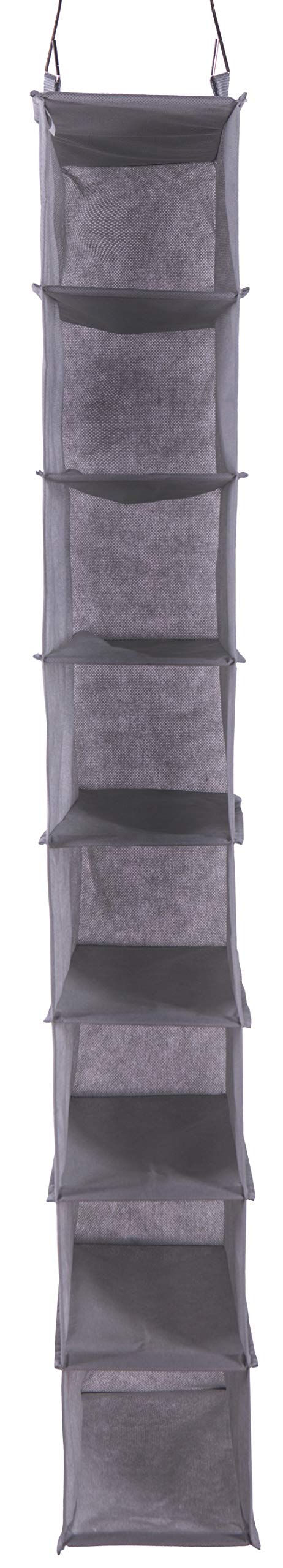 Amborido 8 Shelf Hanging Shoe Organizer for Closet Non Woven Fabric Gray