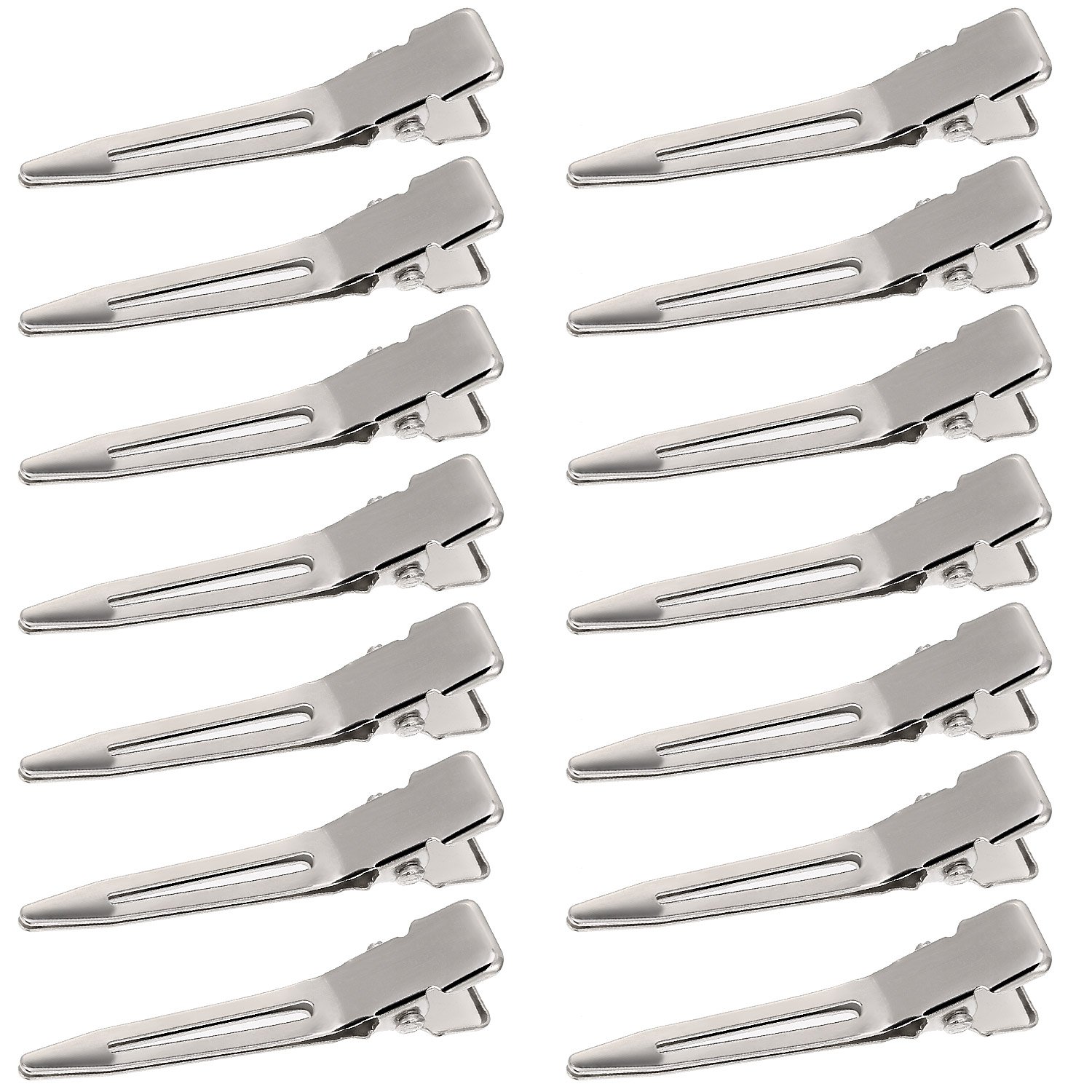 Hicarer 1.75 Inches Single Prong Hair Clips, 50 Pack - Durable Metal Alligator Clips for Dreads Lock Clips, Hair Extensions, Pin Curls, Hair Pins