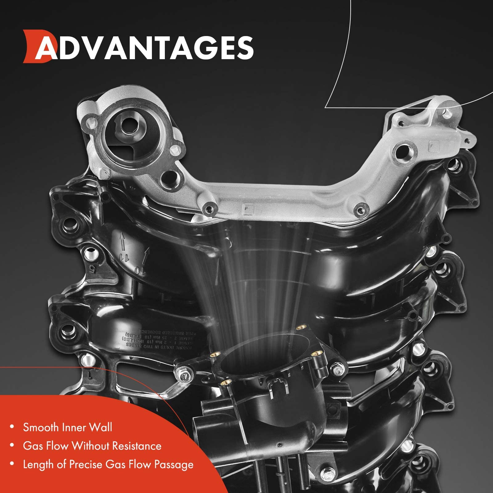 A-Premium Engine Upper Intake Manifold W/Gasket [SOHC, 8Cyl 4.6L] Compatible with Ford E-150, E-250 2007-2008, F-150 2007-2008, Lobo 2007-2008, Replace for# 019495456162