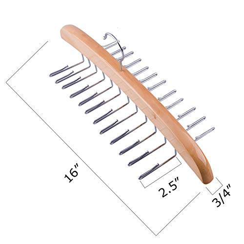 Tosnail Pack of 2 Wooden Tie Organizer Tie Racks Tie Hangers Scarf Hangers Scarf Organizer Rack