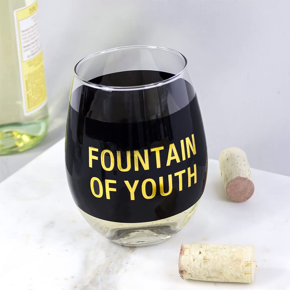 About Face Designs 123057 Stemless Wine Glass, 16 oz, Clear