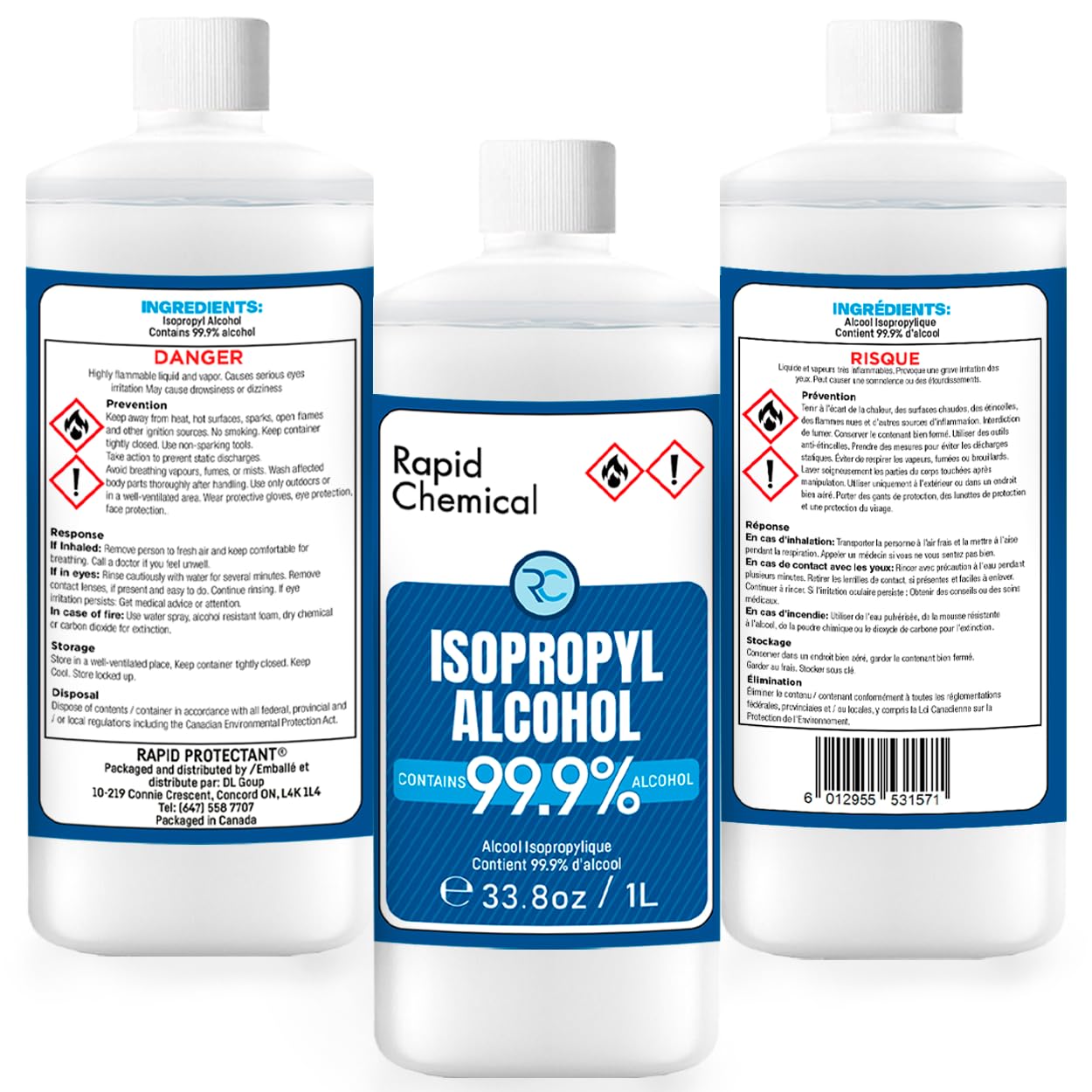 99% Isopropyl Alcohol - USP Grade - 99 Percent Concentrated Rubbing Alcohol (1 Liter / 33.8 Oz)