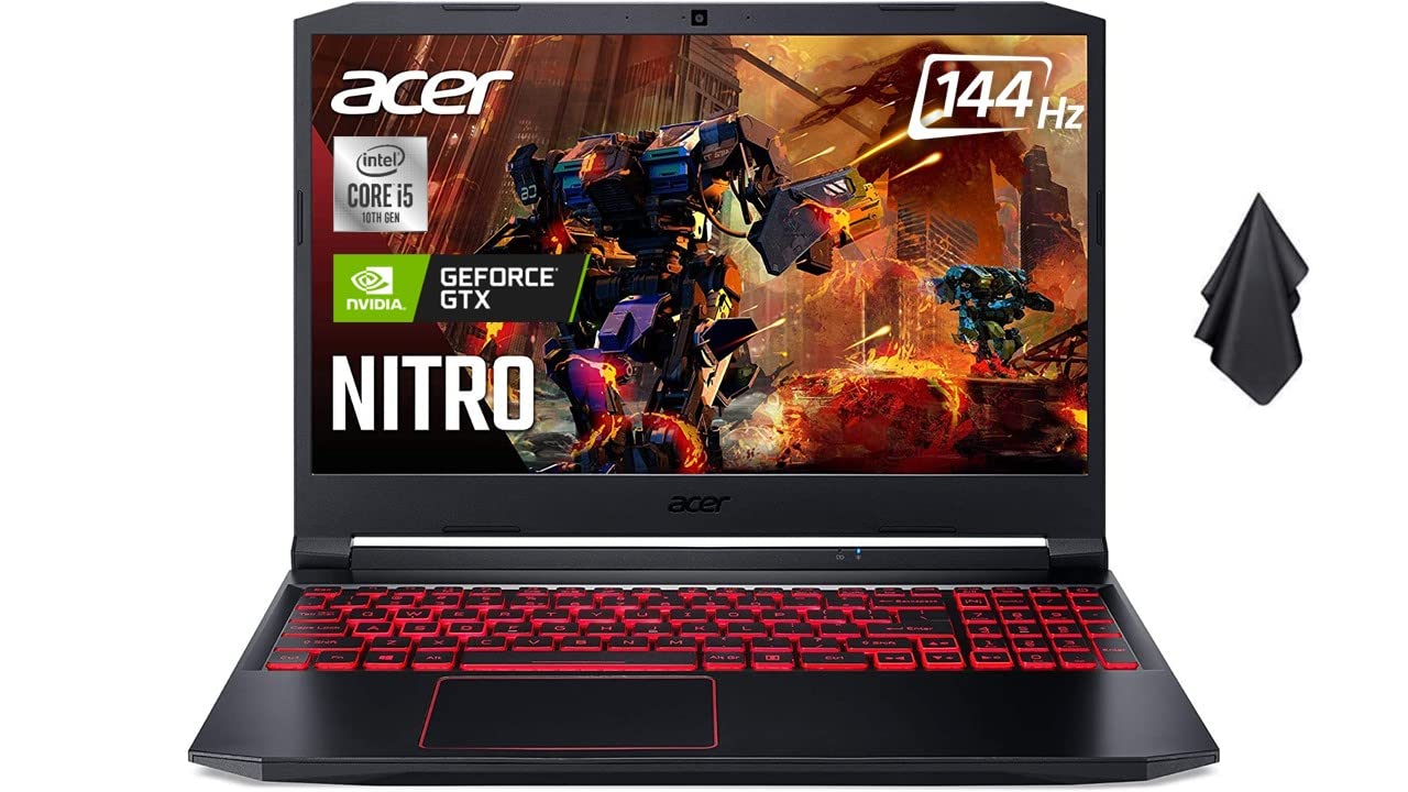 Acer 2022 Nitro 5 15.6inch FHD 144Hz Gaming Notebook, Intel Core i5-10300H Processor, NVIDIA GeForce GTX 1650, WiFi 6, DTS X Ultra Audio, Backlit Keyboard, Win 10 Home (16GB RAM | 512GB SSD) Black