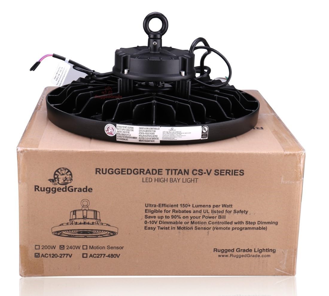 RuggedGrade 240 Watt - Titan 5 - CS Series LED High Bay UFO Light - Color Selectable on Fixture 4000K/5000K