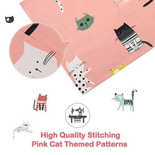 Sivio Toddler Pillowcases Ultra Soft 100% Cotton Bedding Pillow Case Cover for Child,Pink Cat 14"x19" for 13"x18",12"x16" Pillow