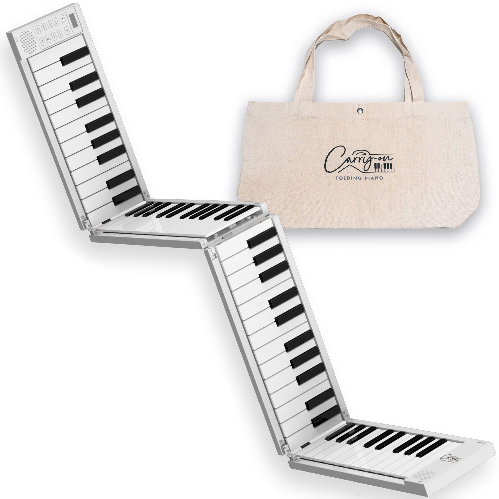 Carry-On 88-Key Foldable Digital Piano Bundle with Knox Gear Headphones, Learn-to-Play Stickers, & Lesson Book (4 Items)