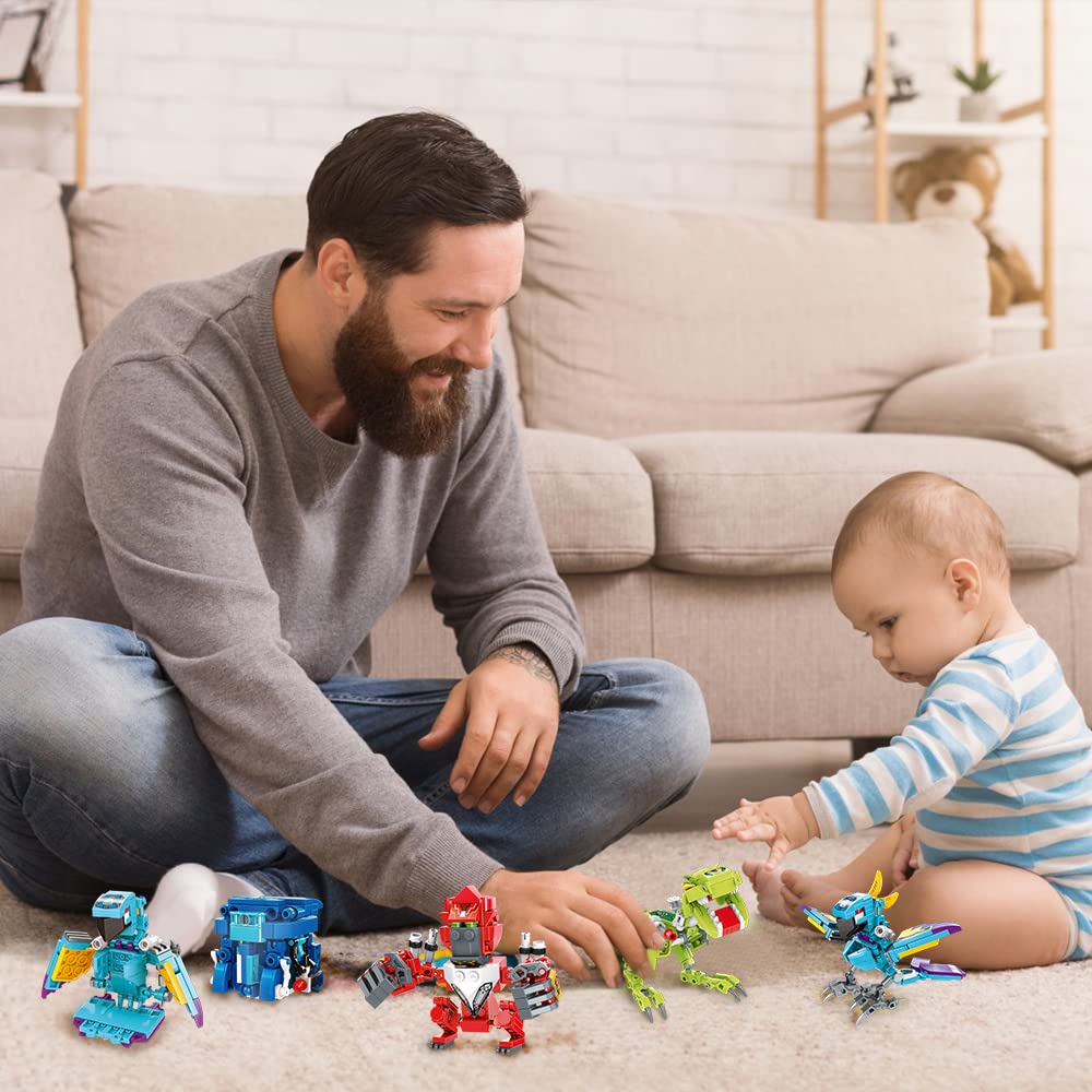 Building Kit Transforming Toys STEM Building Blocks 2 in 1 Construction Toys for Kids Building Set for Boys and Girls Age 6 7 8 9 10 Years (Thunder Sauropod)