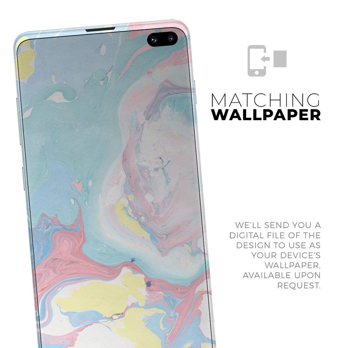 DesignSkinz Marbleized Swirling Cotton Candy Protective Vinyl Decal Wrap Skin Cover Compatible with The Samsung Galaxy S20 (Screen Trim & Back Glass Skin)
