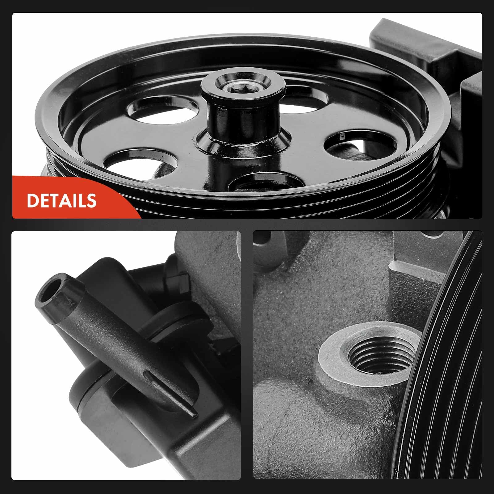 A-Premium Power Steering Pump, with Pulley & Reservoir, Compatible with Ford Focus 2006-2011, Transit Connect 2010-2011, 2.0L 2.3L 2.5L Gas, Replace # N7120153, 6S4Z3A674A