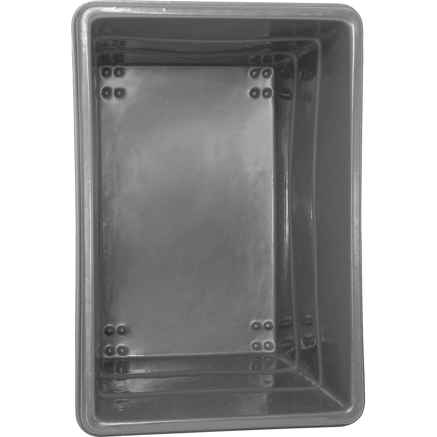 Global Industrial 20 Bushel Plastic Bulk Box Truck, Steel Chassis Base, Gray, 50-2/5"L x 34-3/5"W x 35-3/5"H