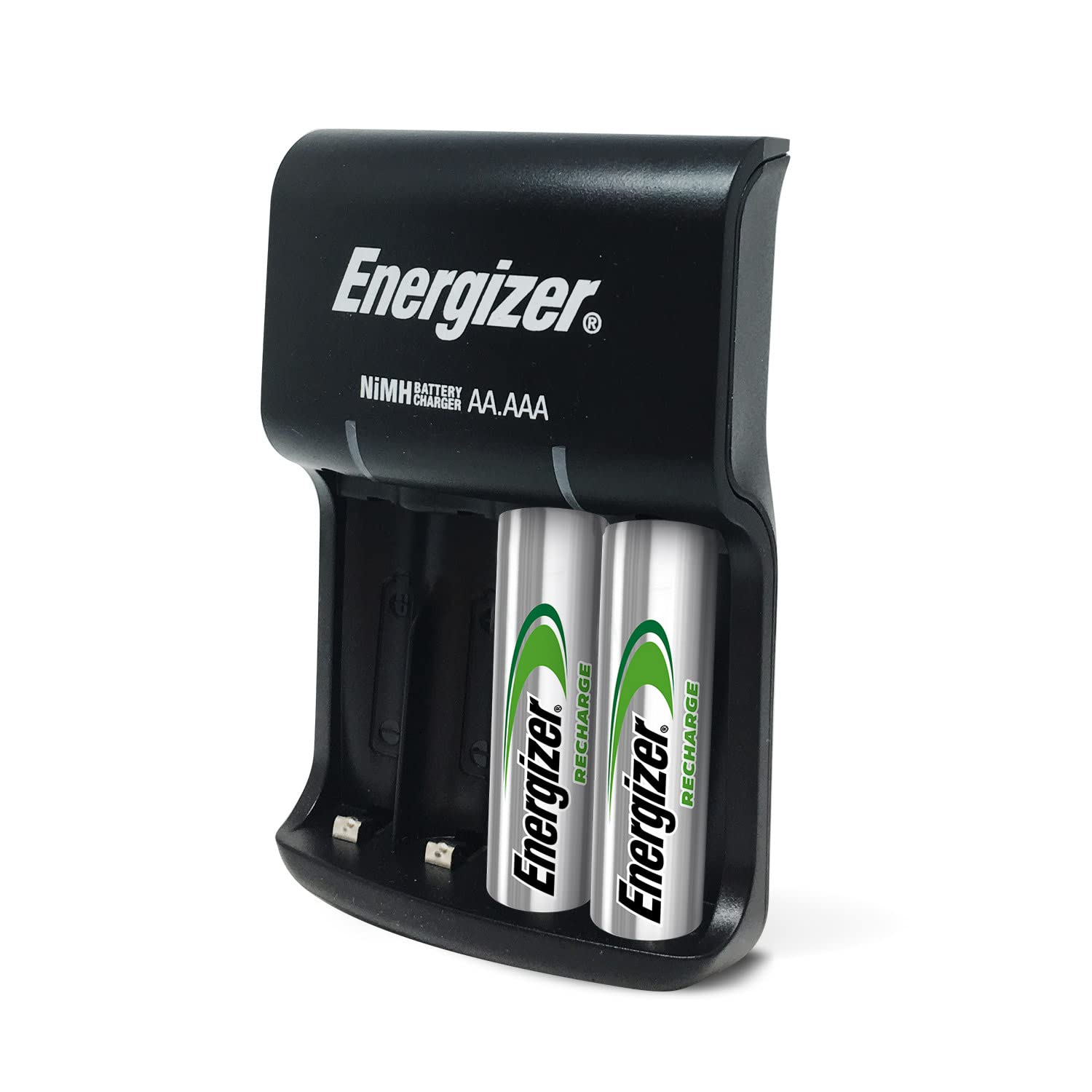 Energizer Recharge Basic Charger with 2 AA NiMH Rechargeable Batteries LED Indicator & Rechargeable AAA Batteries, Recharge Power Plus, NiMH, 800 mAh Combo Pack, 6 count