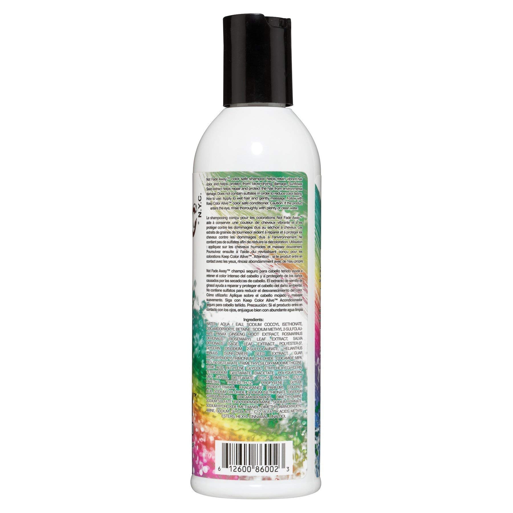 MANIC PANIC Not Fade Away Color Safe Shampoo for Color Treated Hair - Sulfate & Paraben Free - Vegan & Cruelty Free Moisturizing & Volumizing Shampoo (8oz)
