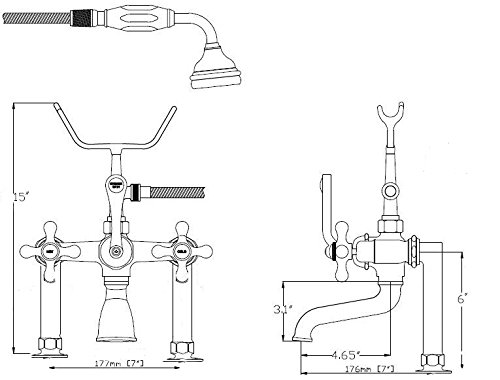 67" Acrylic Slipper Clawfoot Tub & Brushed Nickel Complete Deck Mount Plumbing Package- "Miller"